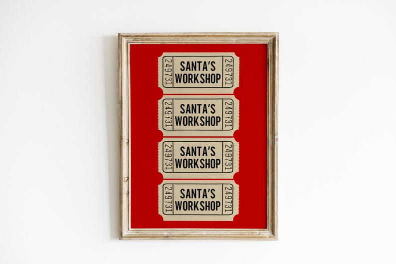 Christmas Printable Wall Art | Christmas Decor | Santa's Workshop Print | Winter Holiday Wall ...