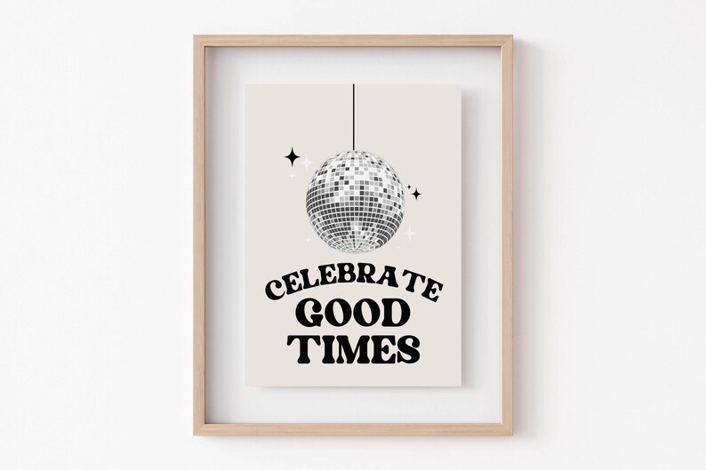 Disco Wall Art | New Year 2025 Printable Wall Art | Disco Ball Decor ...