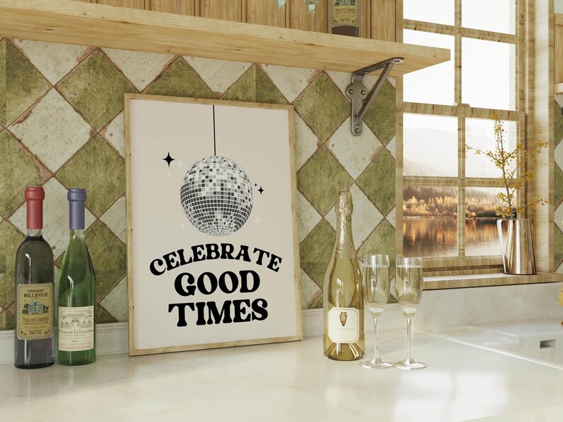 Disco Wall Art | New Year 2025 Printable Wall Art | Disco Ball Decor ...
