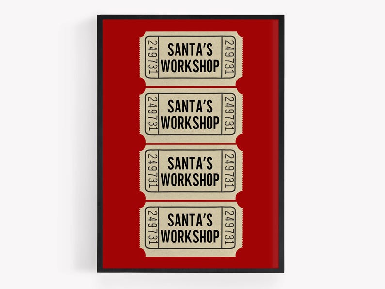 Christmas Printable Wall Art | Christmas Decor | Santa's Workshop Print | Winter Holiday Wall ...