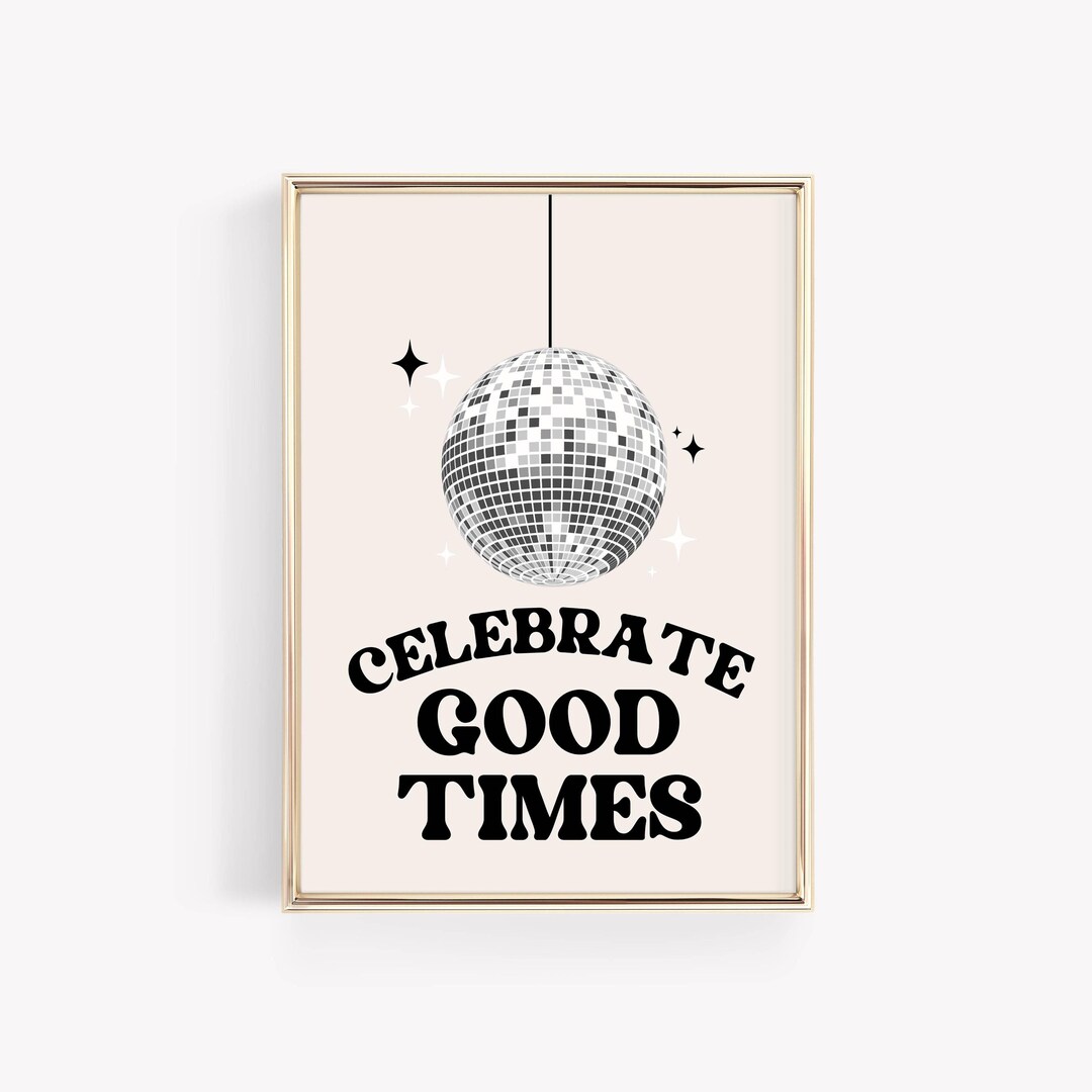 Disco Wall Art | New Year 2025 Printable Wall Art | Disco Ball Decor ...