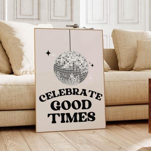 Disco Wall Art | New Year 2025 Printable Wall Art | Disco Ball Decor ...