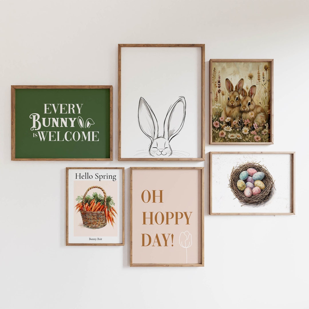 Easter Wall Art Set | Spring Decor | Set of 6 Easter Printable Posters ...