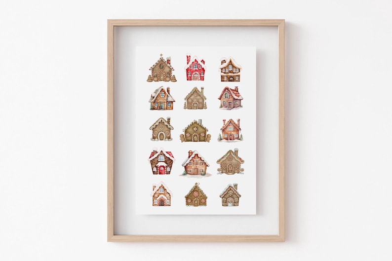 Christmas Printable Wall Art Gingerbread House Print Kitchen Christmas ...