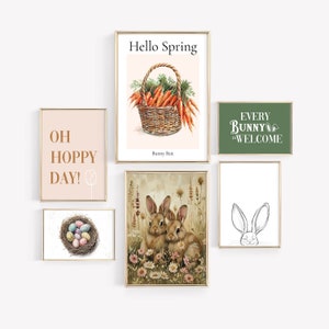 Easter Wall Art Set | Spring Decor | Set of 6 Easter Printable Posters ...