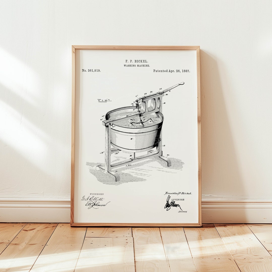 Vintage Printable Art | Washing Machine Print | Laundry Room Decor ...