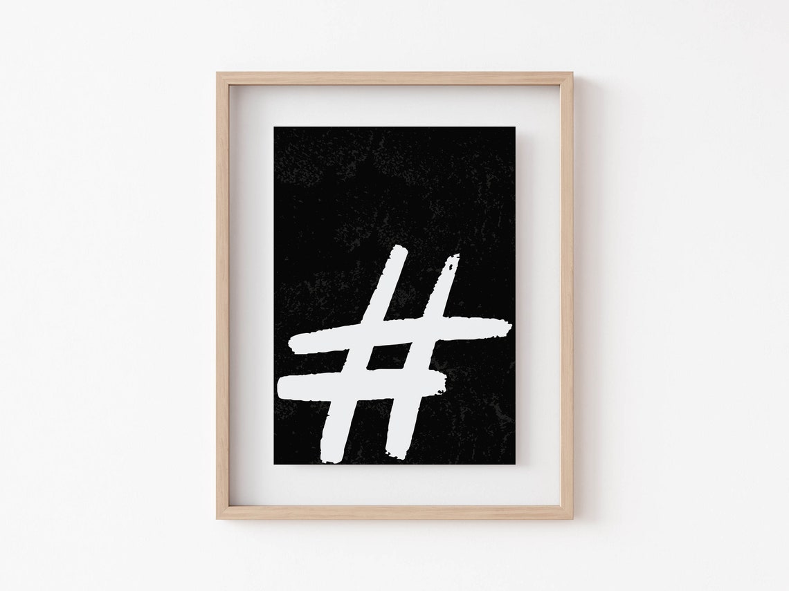 Hashtag Wall Art | Trendy Printable Art | Eclectic Wall Art | Funky ...