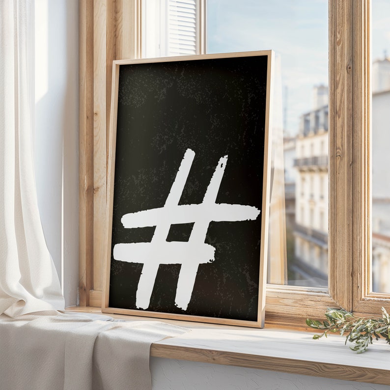 Hashtag Wall Art | Trendy Printable Art | Eclectic Wall Art | Funky ...