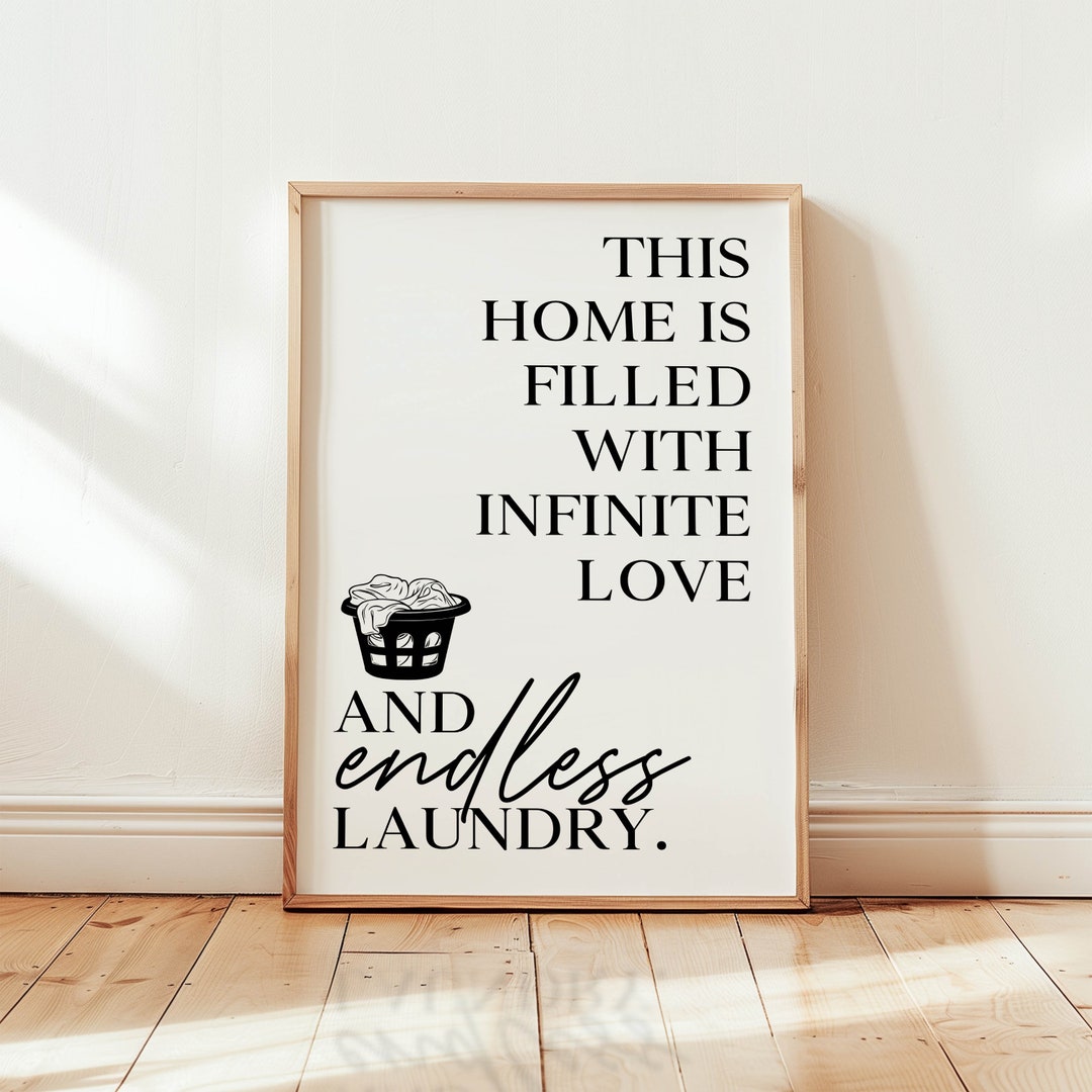 Laundry Room Decor | Endless Laundry Print | Minimalist Art | Printable ...
