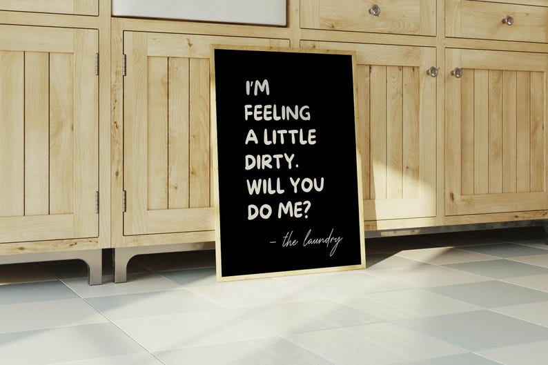 Black Laundry Room Printable Wall Art | Funny Laundry Room Sign ...