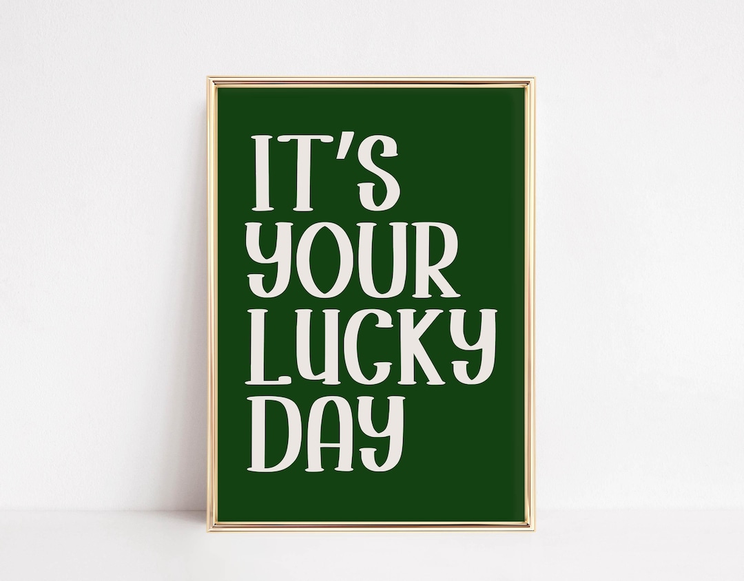 Green Wall Art | St Patricks Day Decor | Lucky Day Printable Wall Art ...