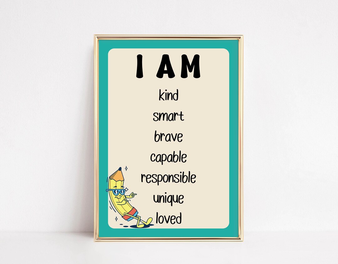 Classroom Decor | Affirmation Wall Decor for Kids Printable Wall Art ...