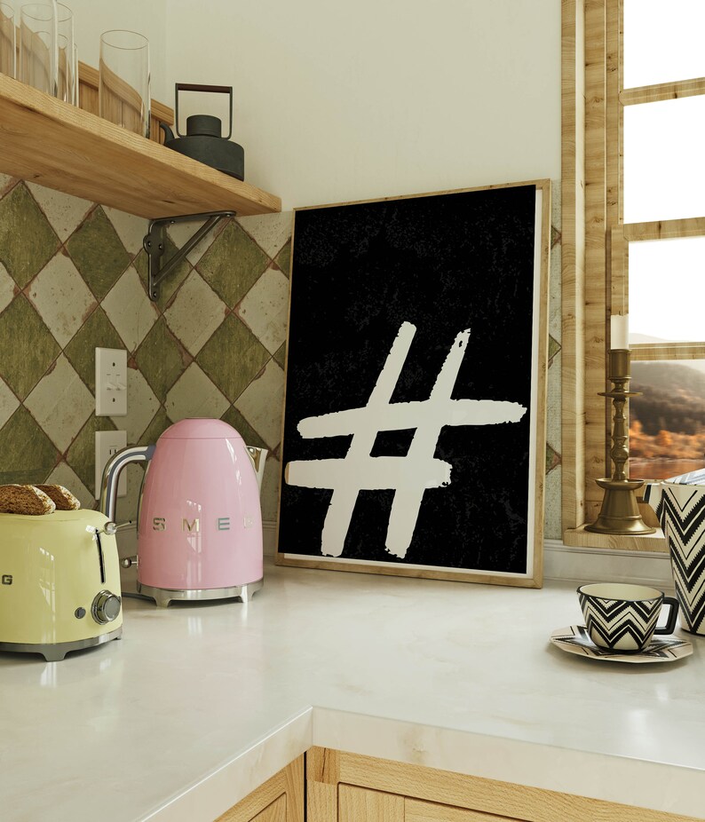 Hashtag Wall Art | Trendy Printable Art | Eclectic Wall Art | Funky ...