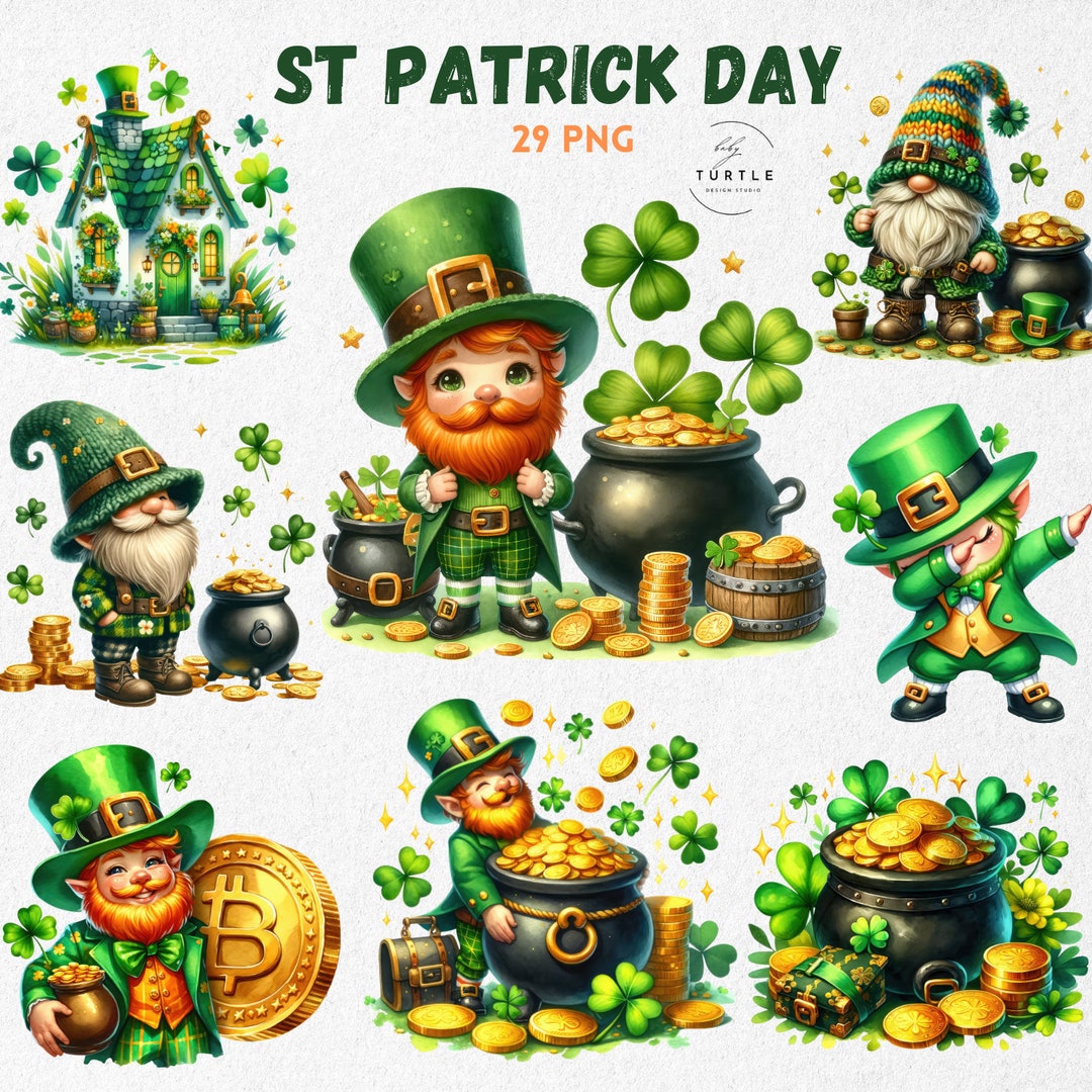 Saint Patrick's Day Clipart, Transparent Background, Watercolor St ...