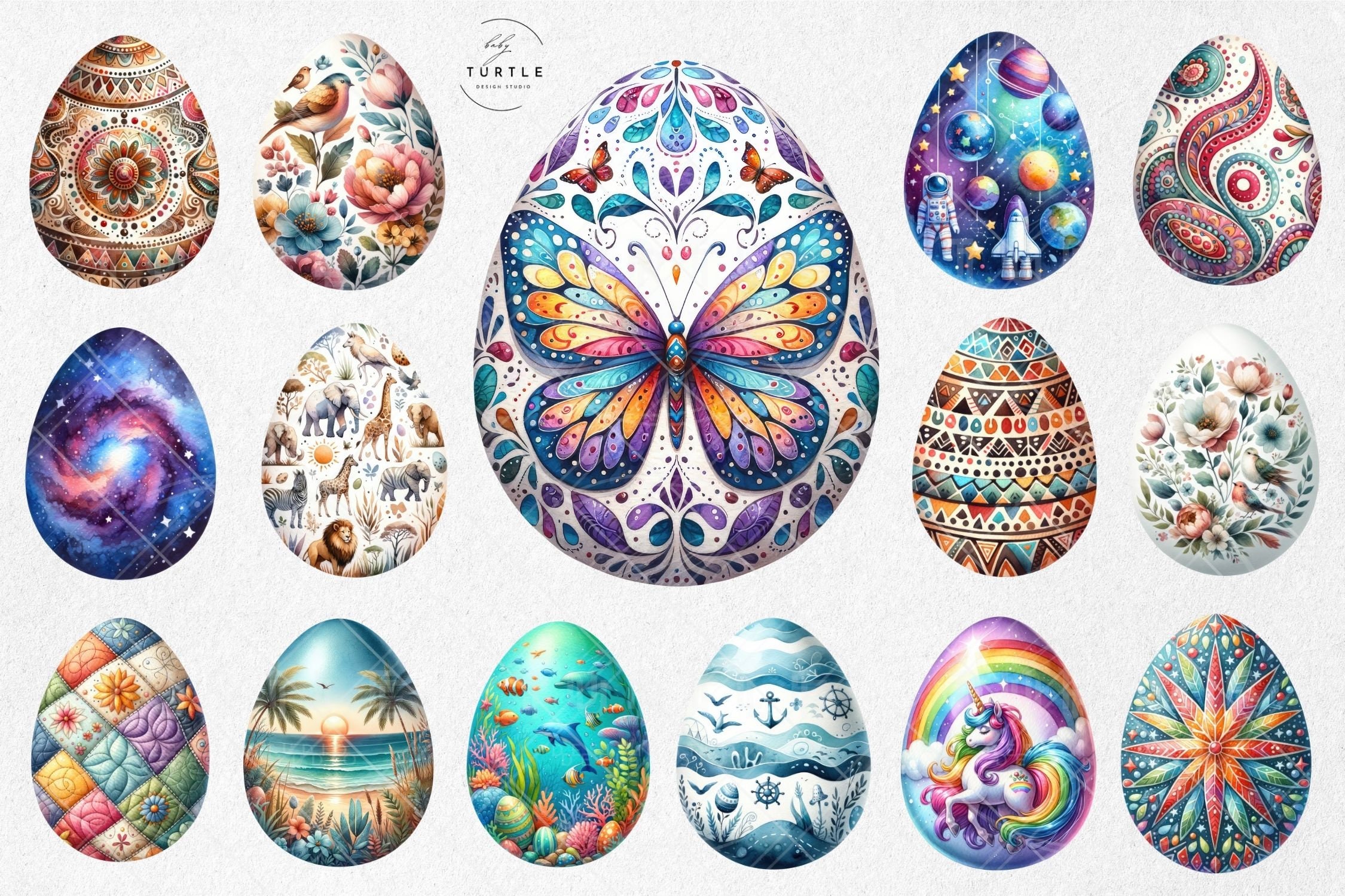 Easter Eggs Clipart, Painted Easter Egg, Spring Clipart, Easter Eggs ...