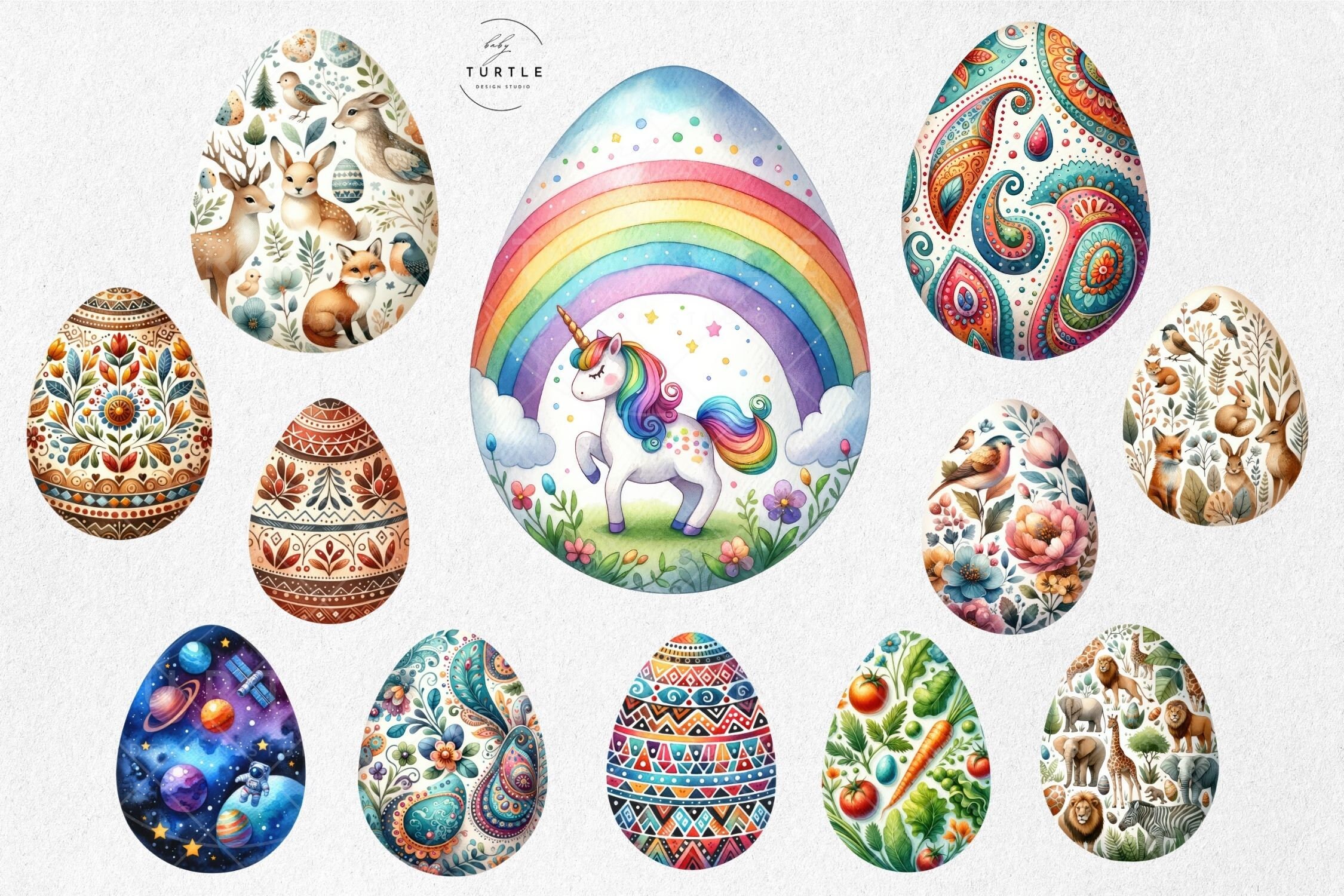 Easter Eggs Clipart, Painted Easter Egg, Spring Clipart, Easter Eggs ...