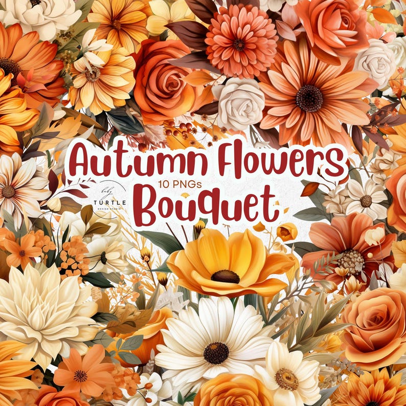 Autumn Flower Bouquet PNG Clipart, Fall Flowers, Watercolor Floral ...