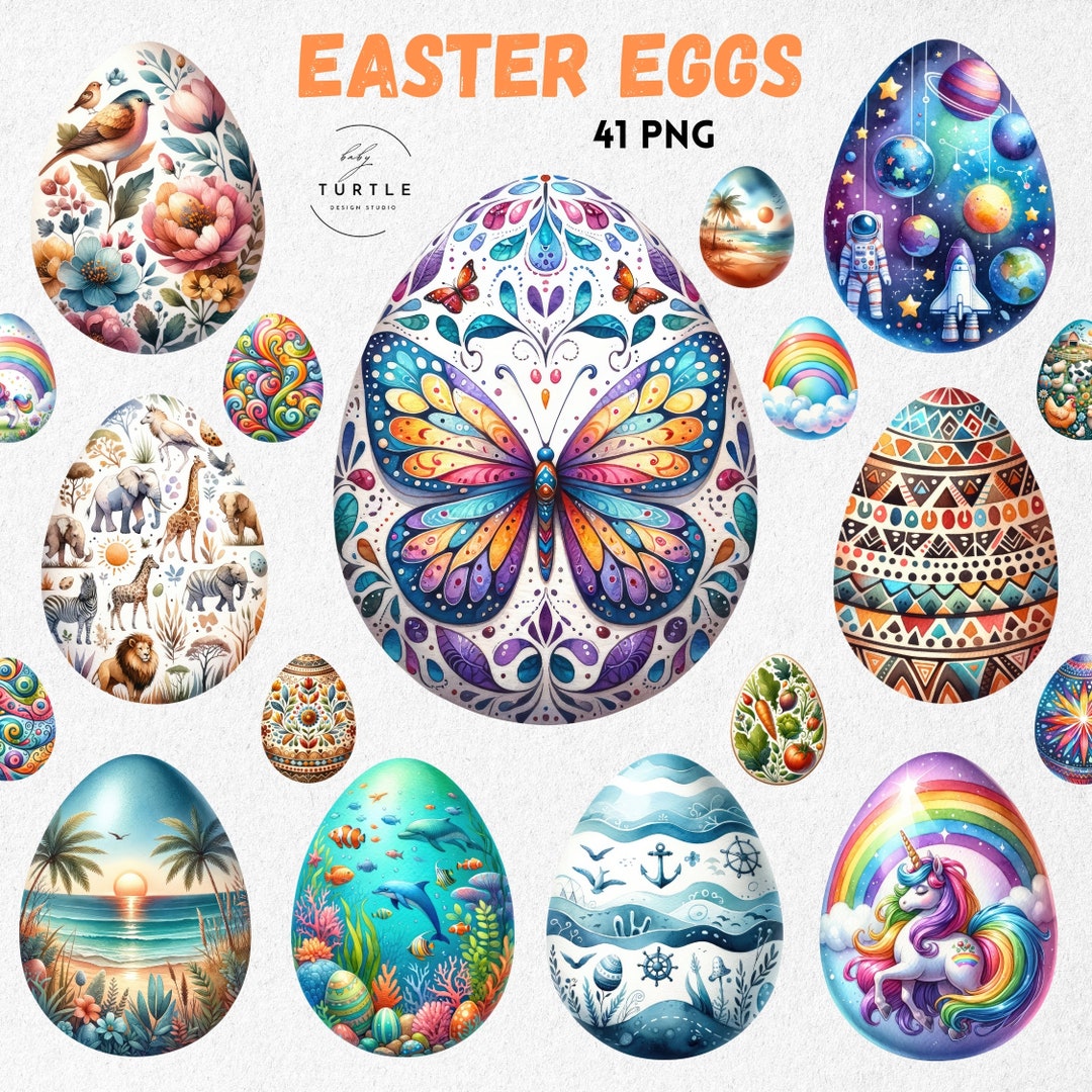 Easter Eggs Clipart, Painted Easter Egg, Spring Clipart, Easter Eggs ...
