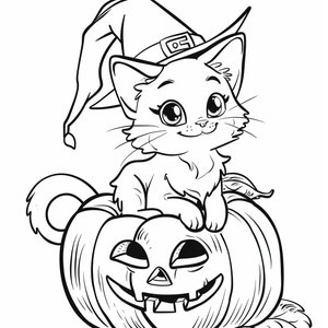Halloween Coloring Pages, Simple Coloring Pages for Kids, Witches ...