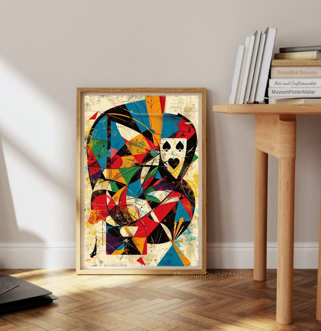 Kandinsky Abstract Poker Symbols Exhibition Poster, Picasso Geometric ...
