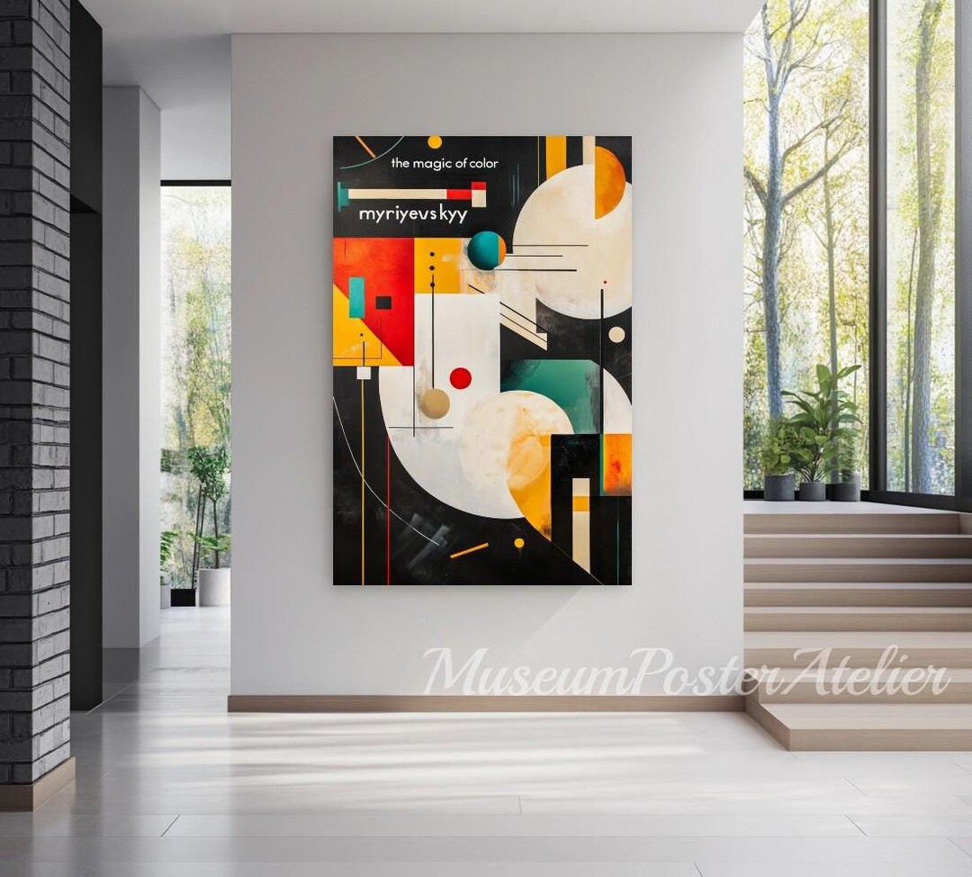 Abstract Print, Dadaism & Cubism Style, Vibrant Color Vector Print ...