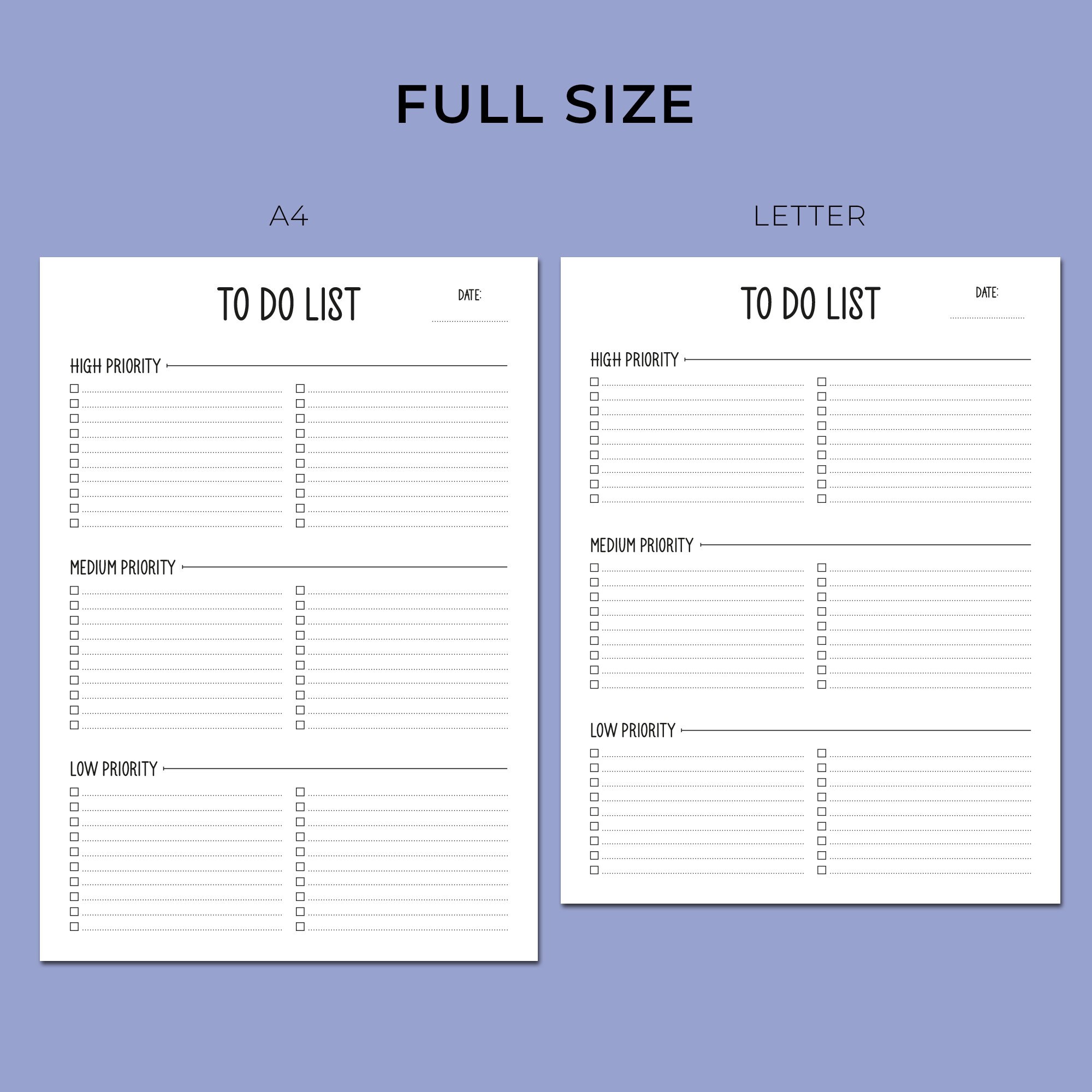 Printable to Do List | Priority Productivity | Print at Home PDF | A4 ...