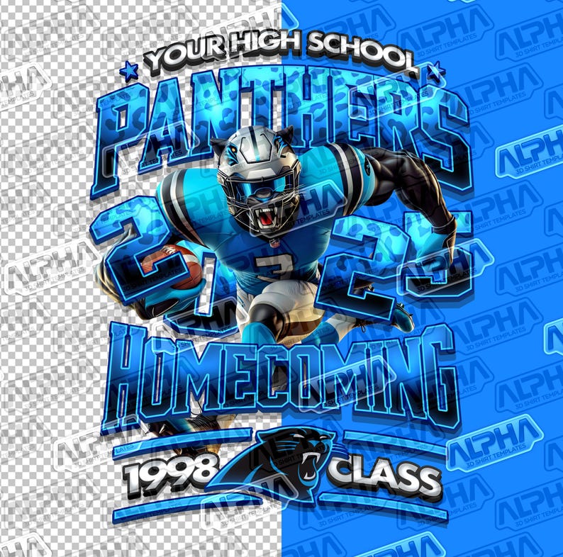 Class Reunion Alumni Football Design Template Football Team Panthers ...