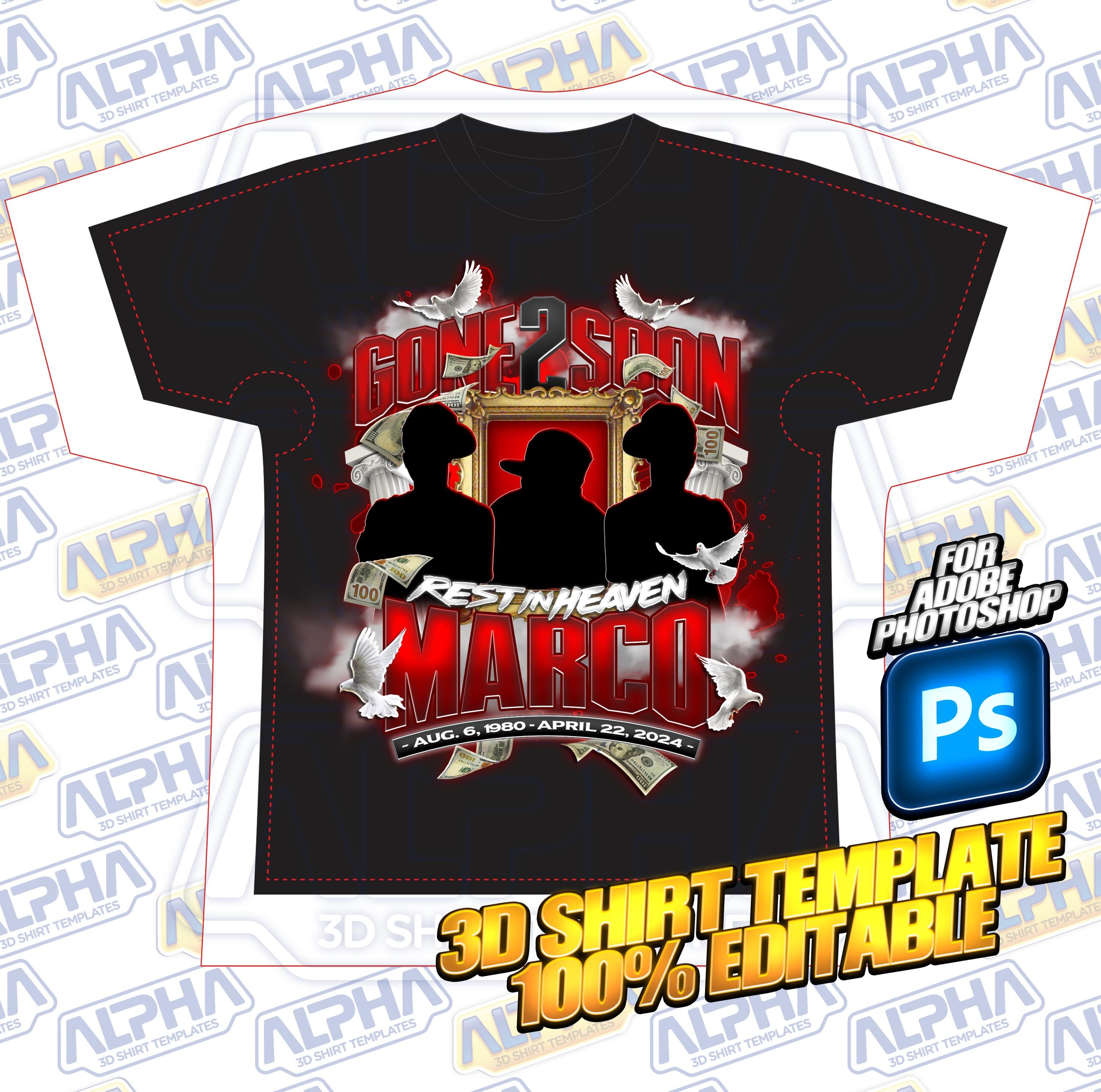 RIP Memorial Shirt DTF Center Print Editable Photoshop Template - Etsy