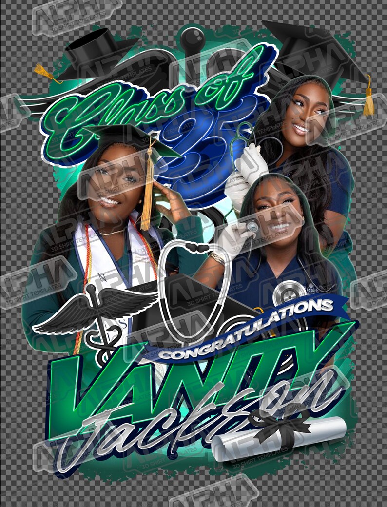 Graduation Combo Templates (shirt + DTF + Stole) Editable Template 2025 ...