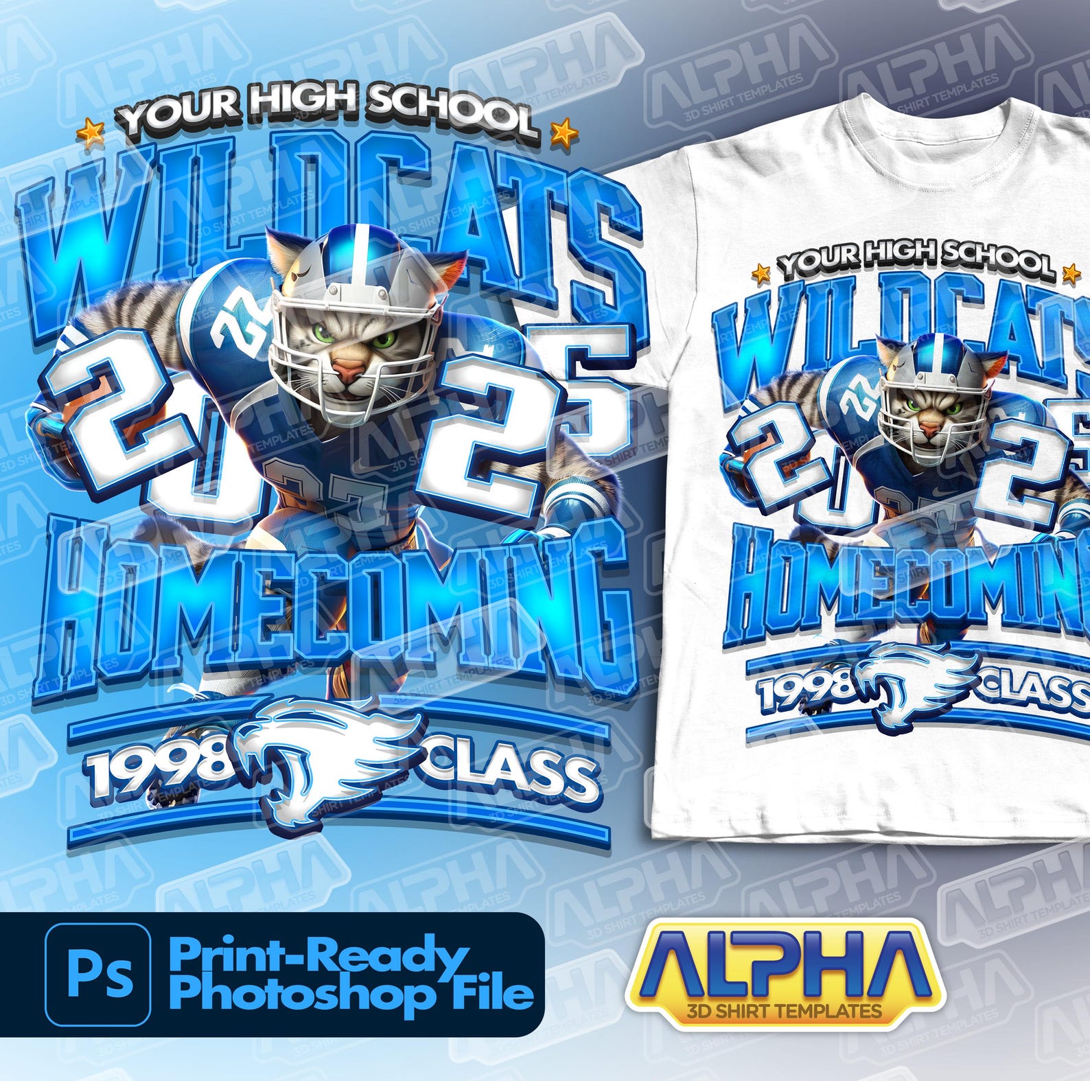 Class Reunion Alumni Football Design Template Football Team Wildcats ...