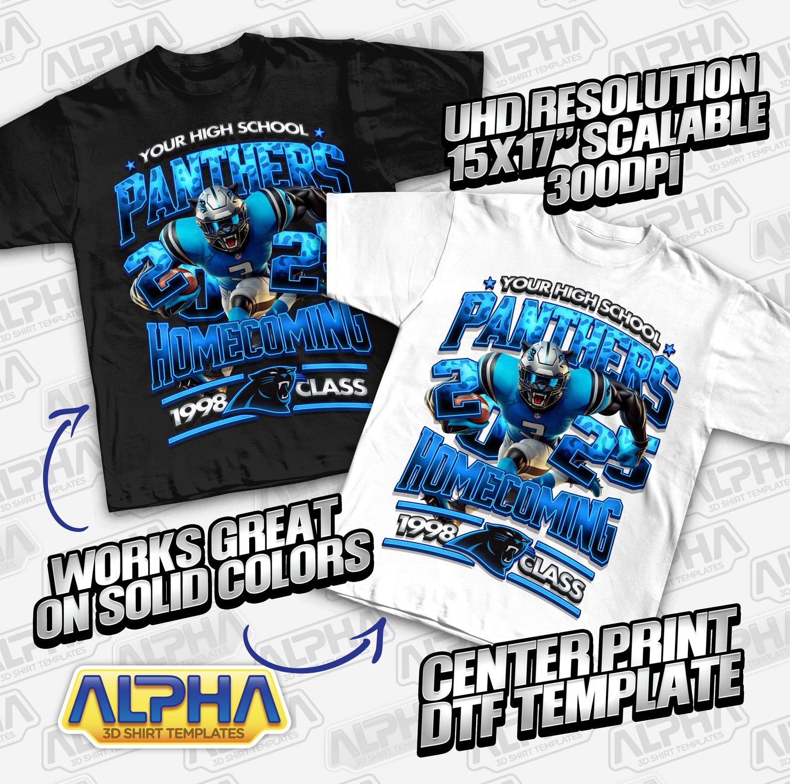 Class Reunion Alumni Football Design Template Football Team Panthers ...