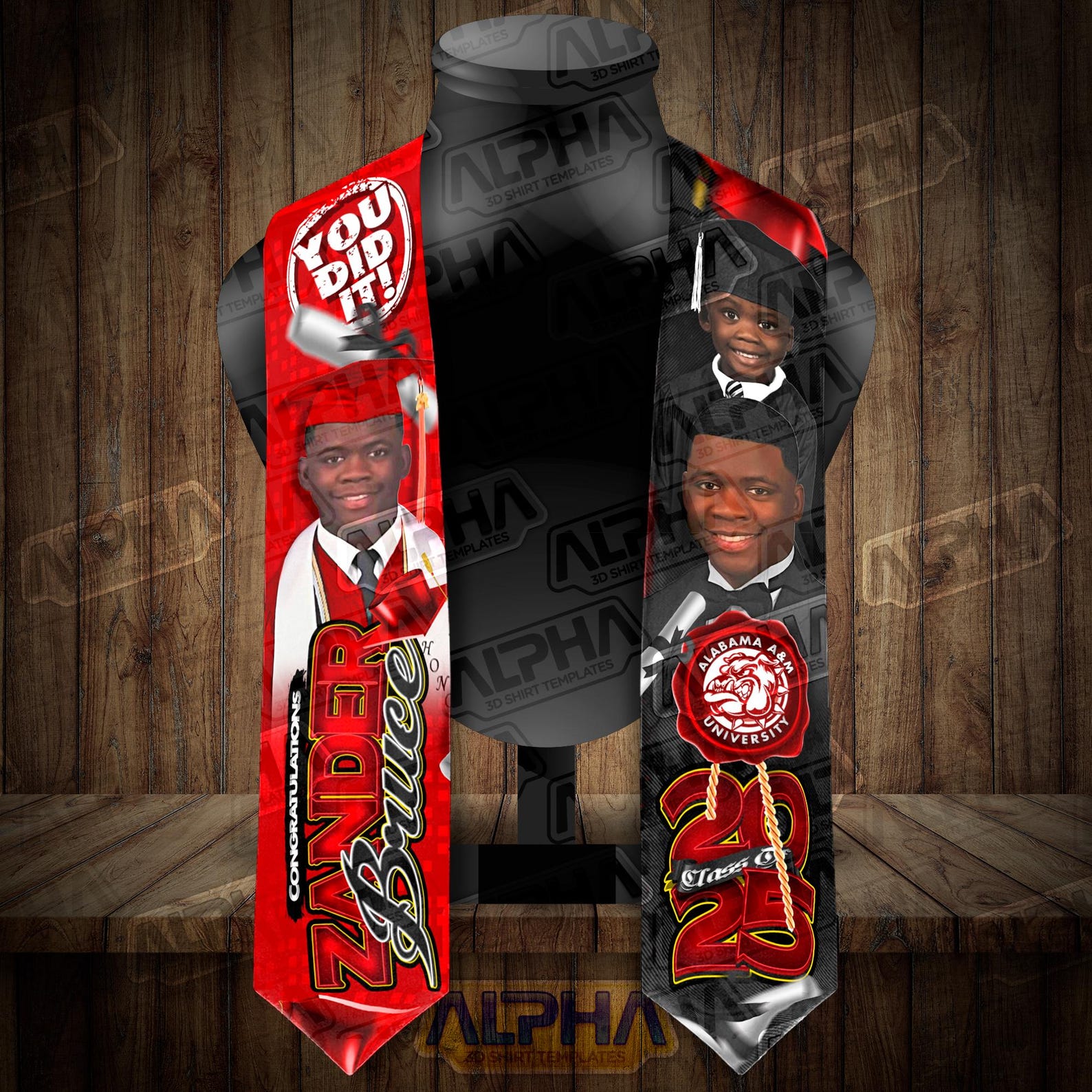 Graduation Stole, Shash Template DIY Editable Template 2025 Photoshop ...