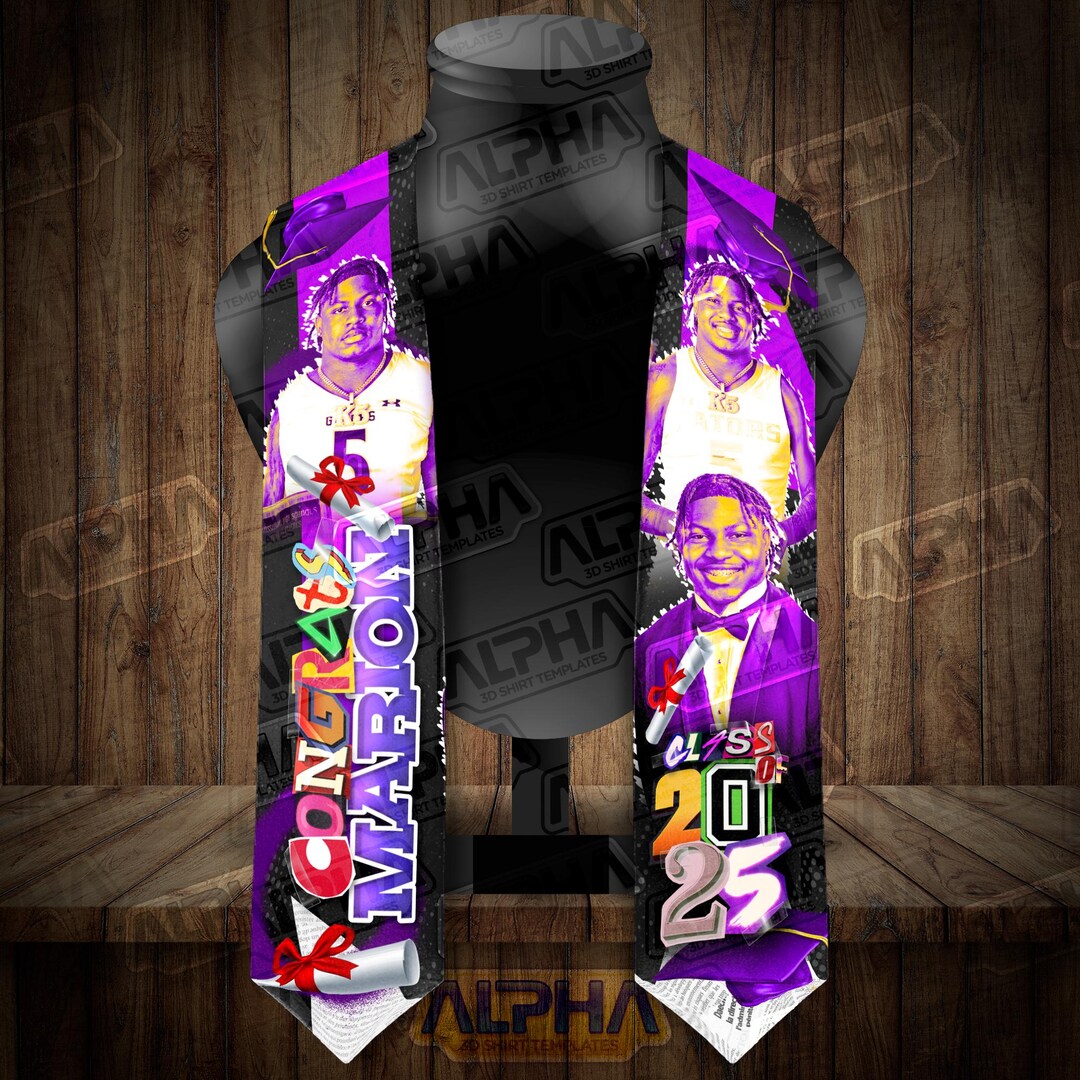 Graduation Stole, Shash Template DIY Editable Template 2025 Photoshop ...