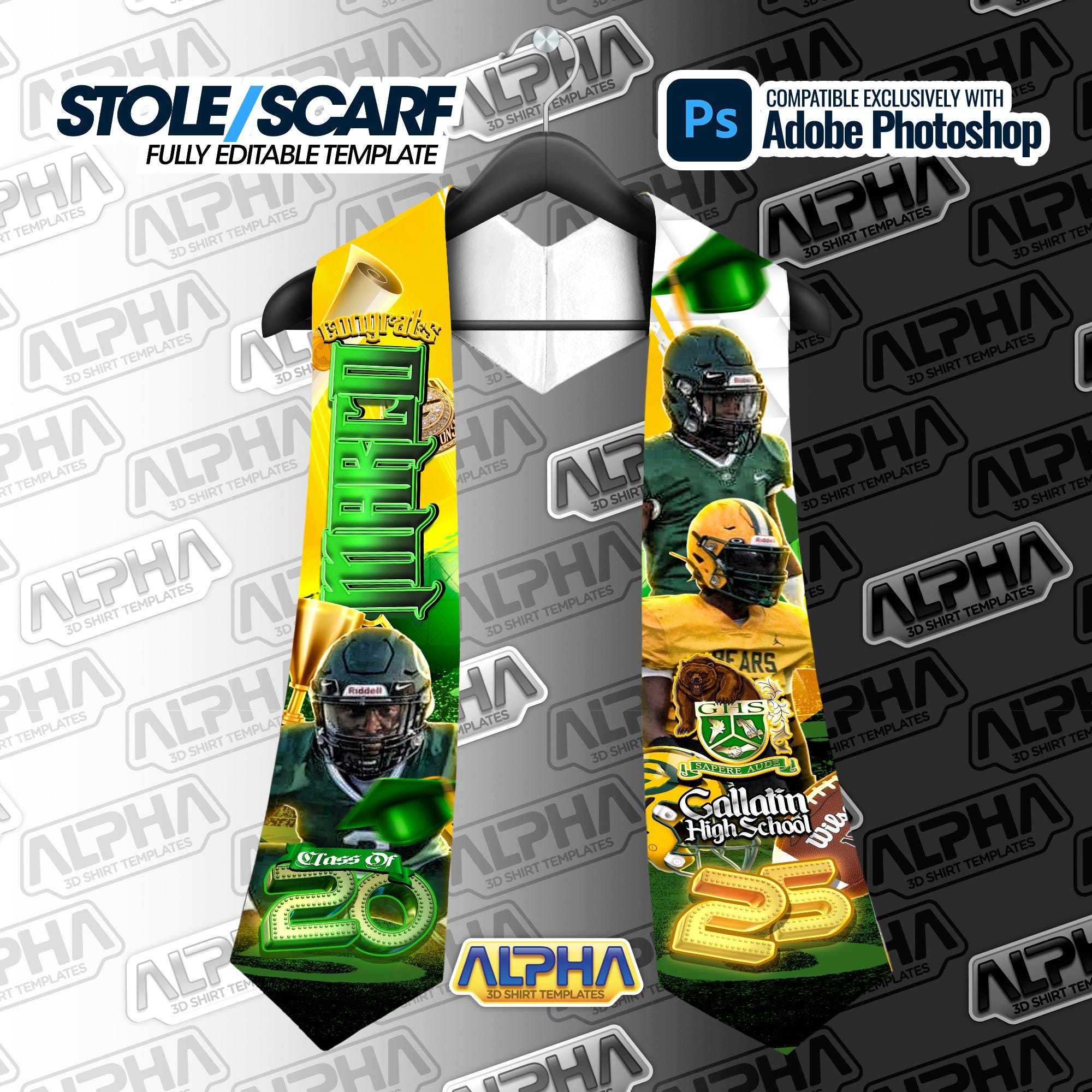 Graduation Stole, Shash Template DIY Editable Template 2025 Photoshop ...