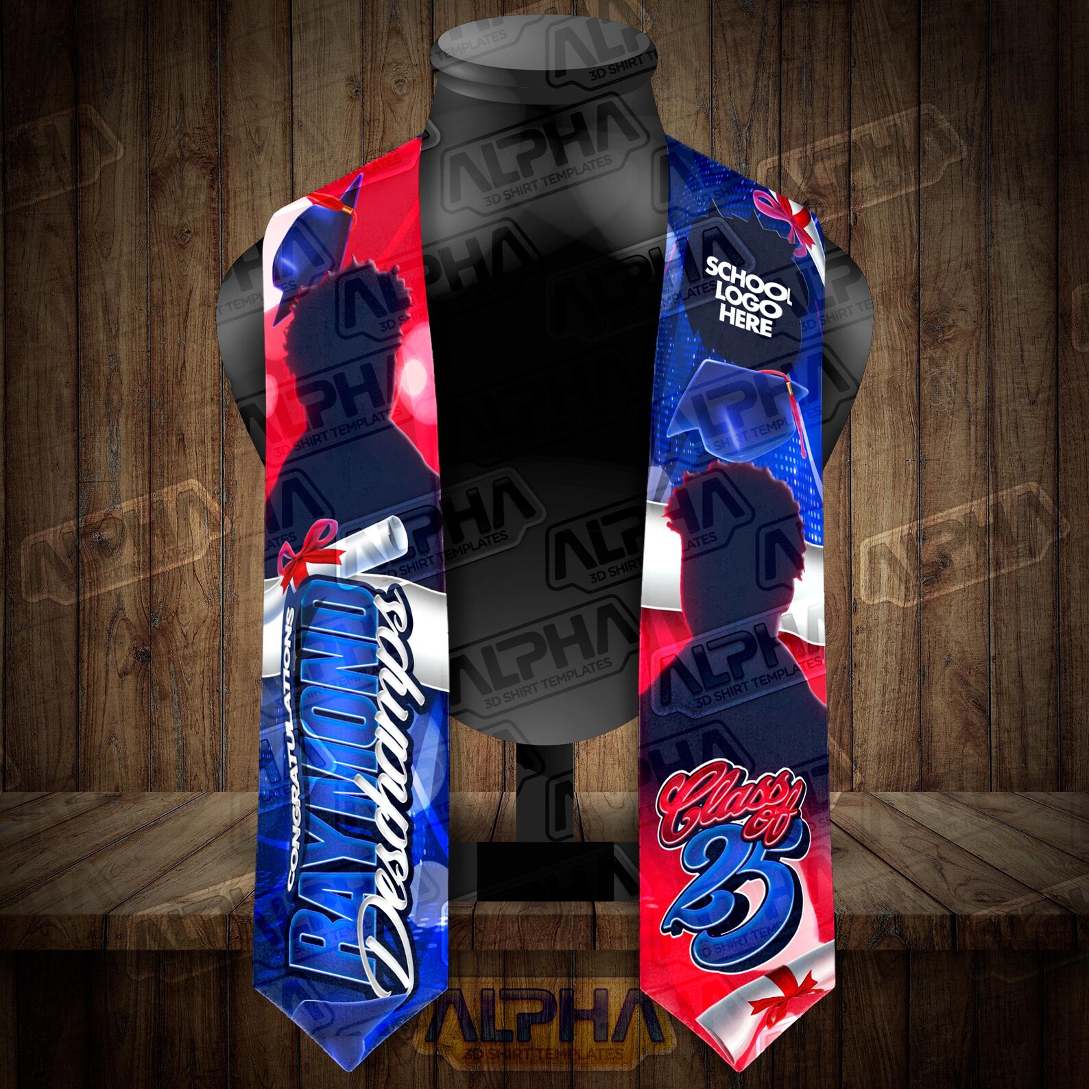 Graduation Stole, Shash Template DIY Editable Template 2025 Photoshop ...