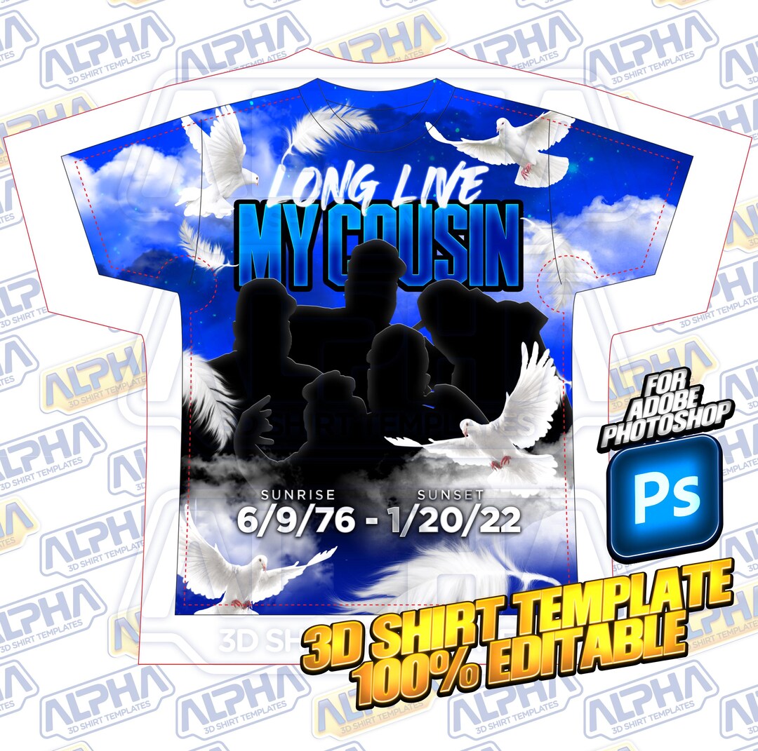 Rip Memorial Shirt Editable Photoshop Template - Etsy