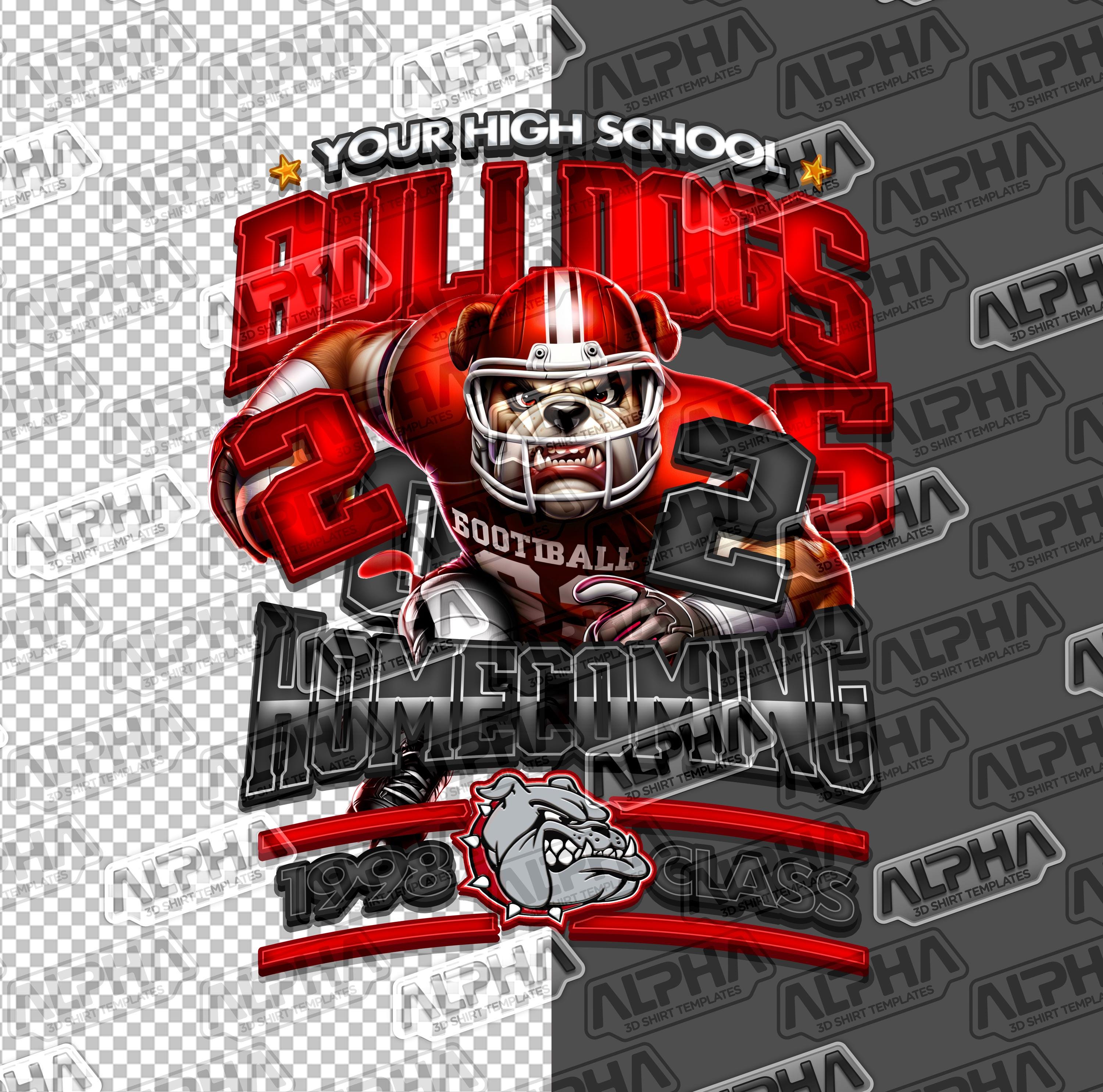Class Reunion Alumni Football Design Template Football Team Bulldogs ...