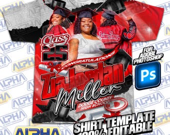 Graduation Shirt Editable Template 2025 Photoshop Digital File Class of ...