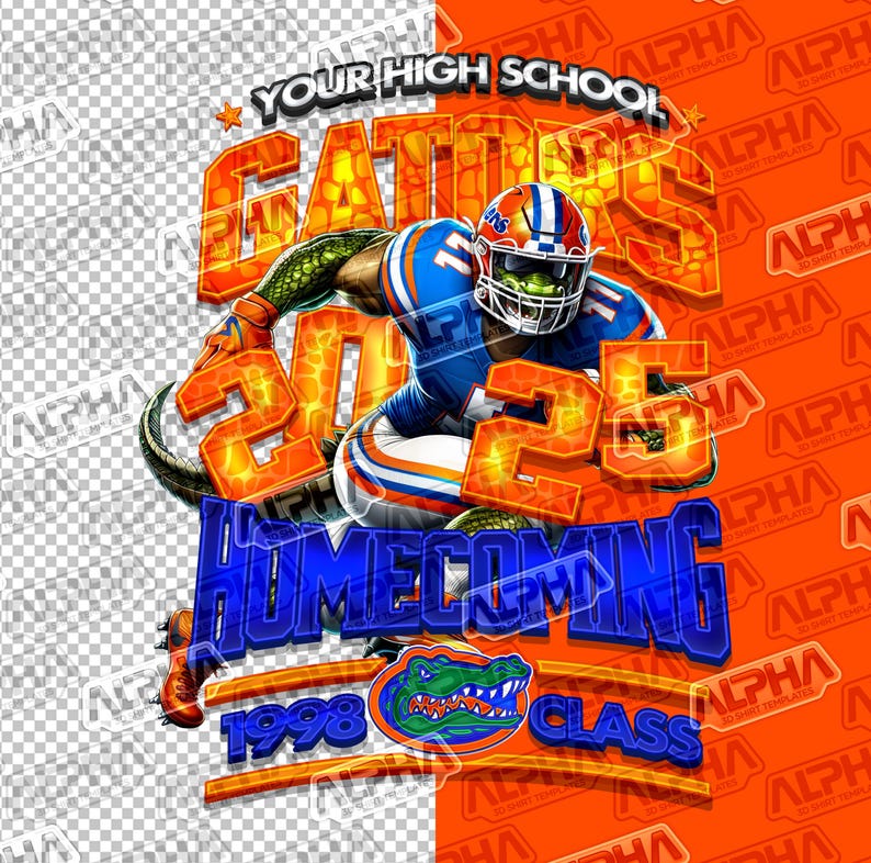 Class Reunion Alumni Football Design Template Football Team Gators ...