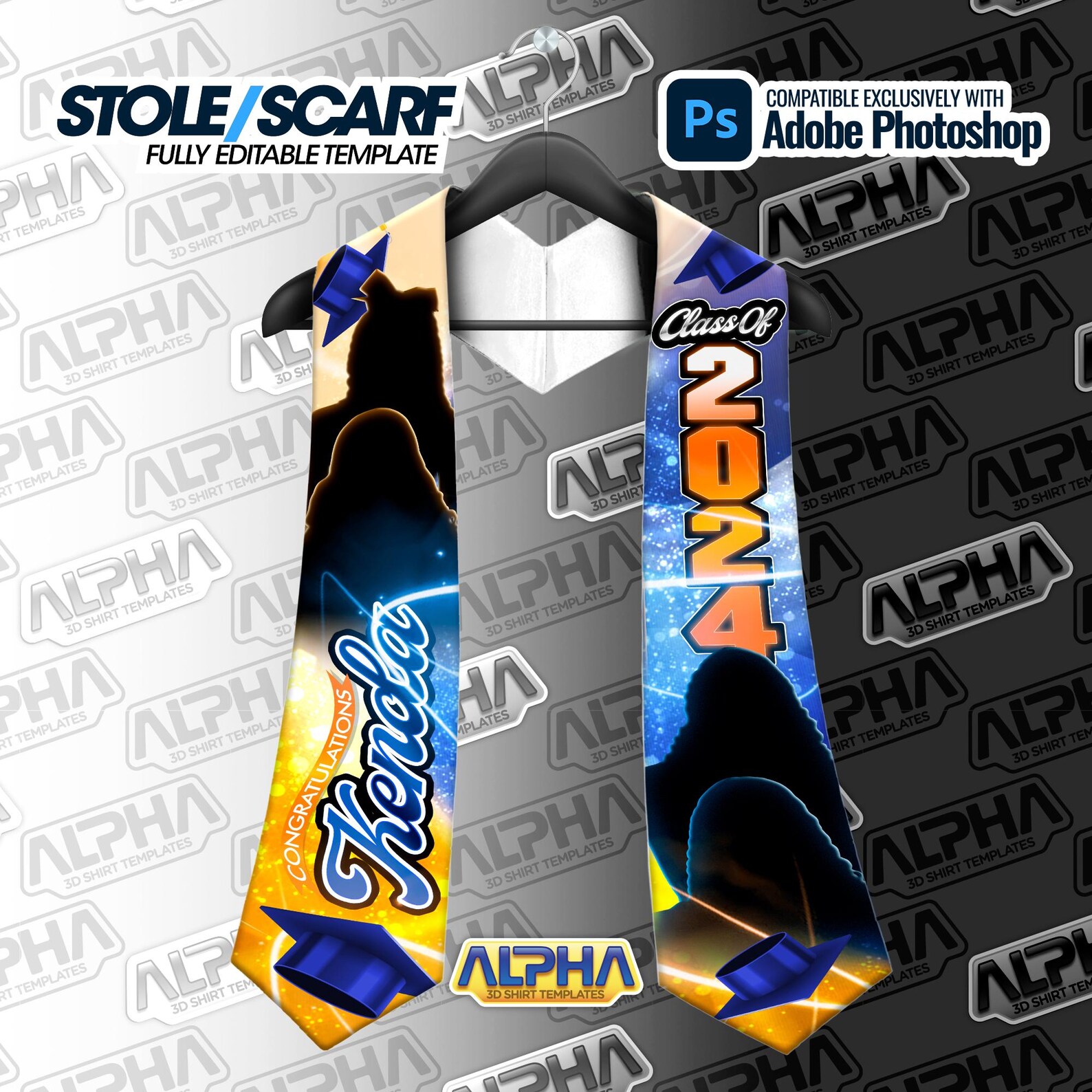 Graduation Stole, Graduation Shirt Combo Templates (shirt + Stole) Full ...