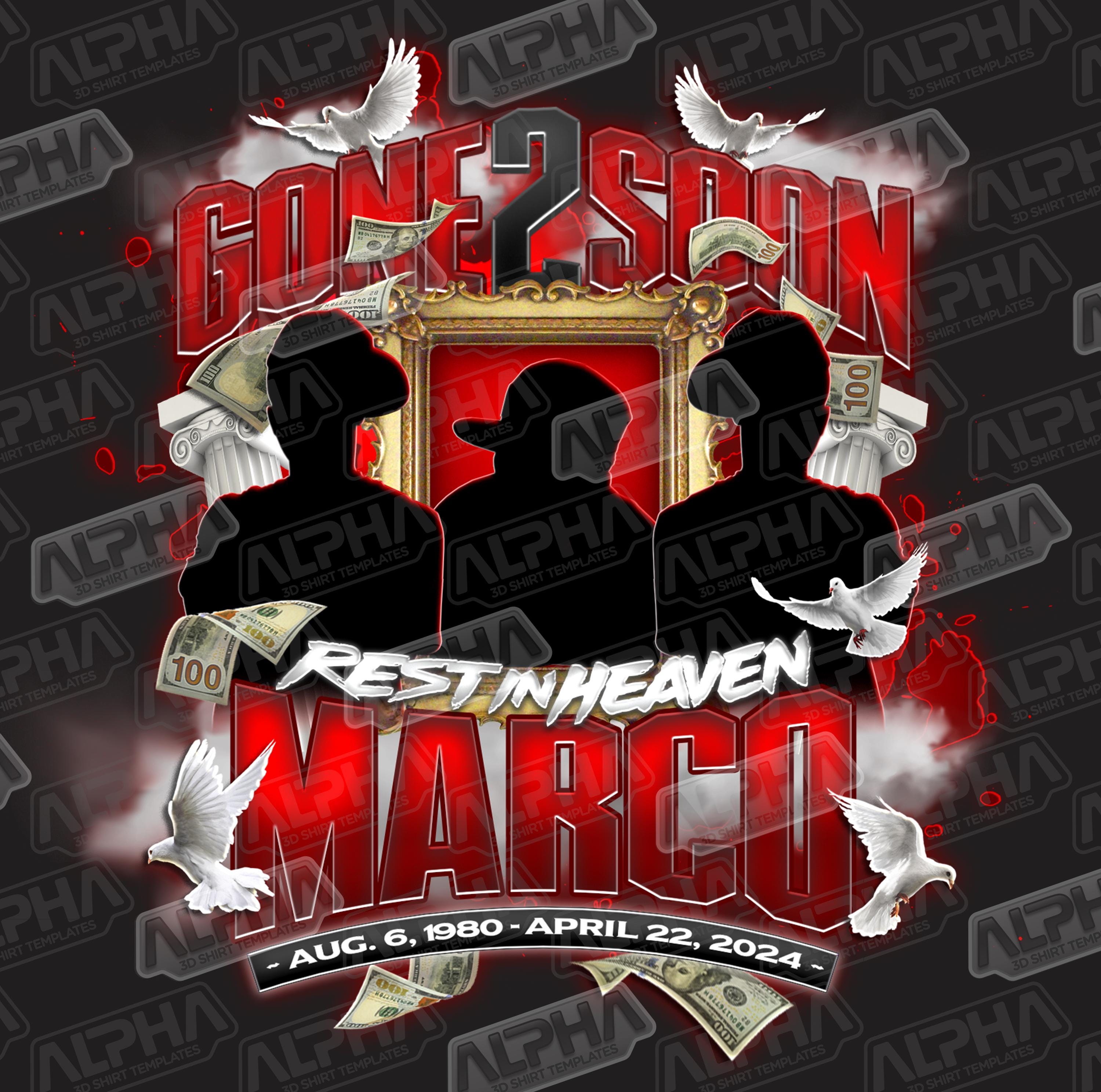 RIP Memorial Shirt DTF Center Print Editable Photoshop Template - Etsy