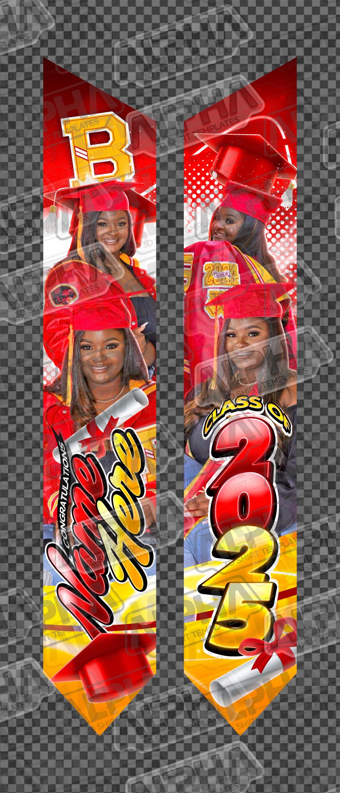 Graduation Stole, Shash Template DIY Editable Template 2025 Photoshop ...