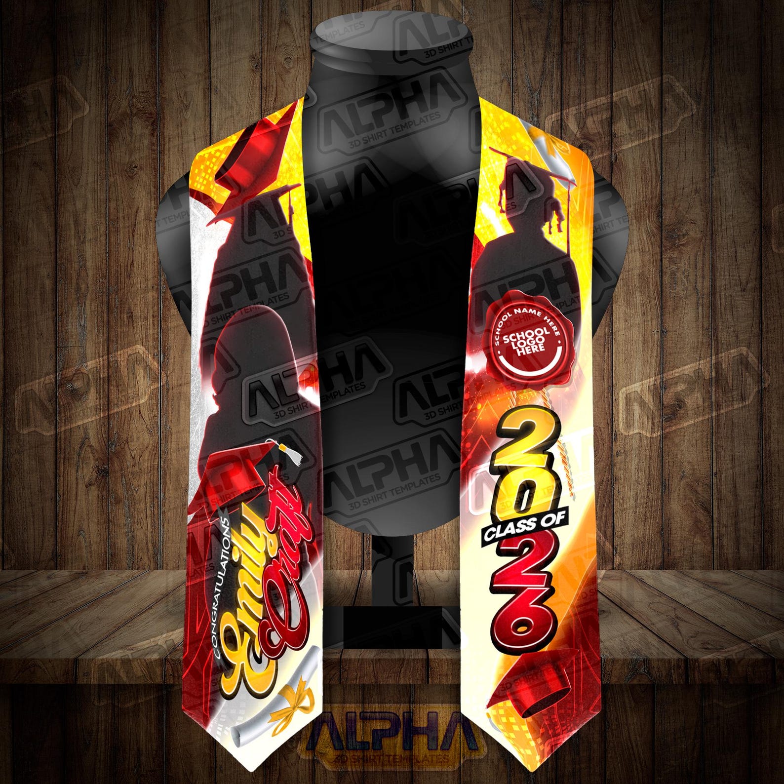 Graduation Stole, Shash Template DIY Editable Template 2025 Photoshop ...
