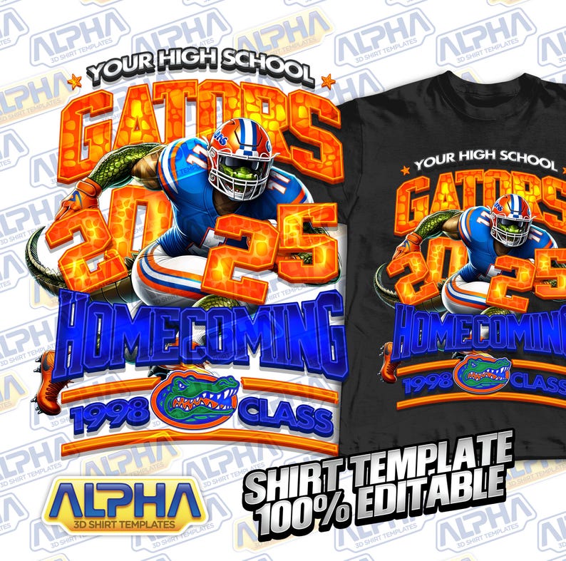 Class Reunion Alumni Football Design Template Football Team Gators ...