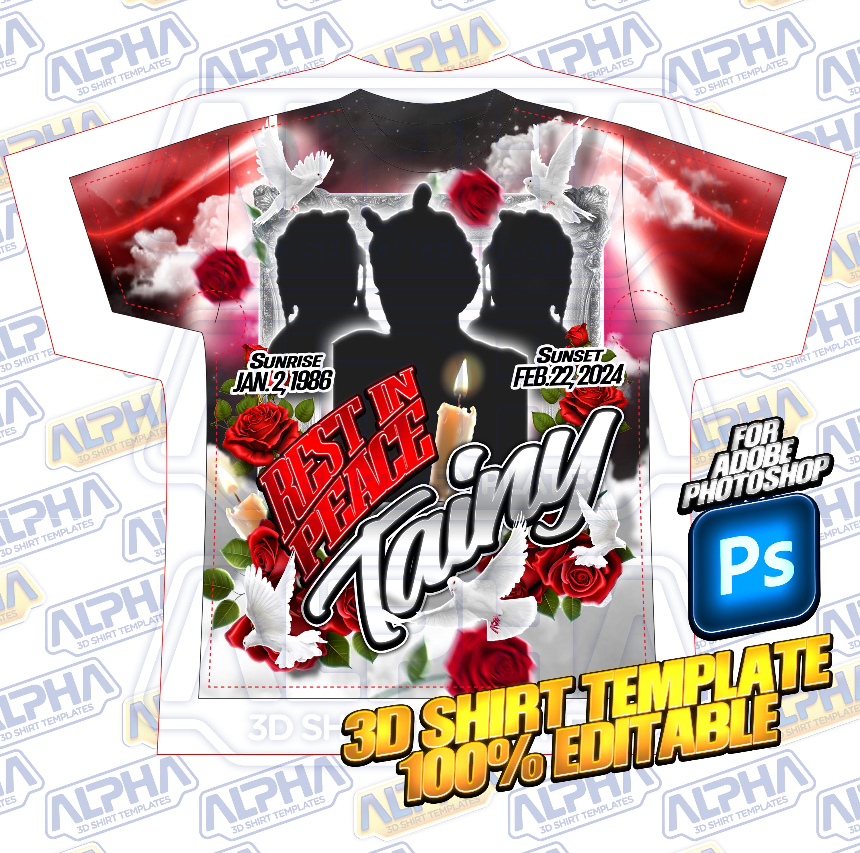 Rip Memorial Shirt Editable Photoshop Template - Etsy