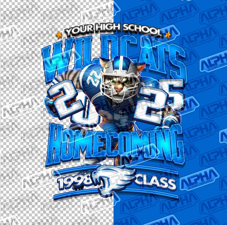 Class Reunion Alumni Football Design Template Football Team Wildcats ...