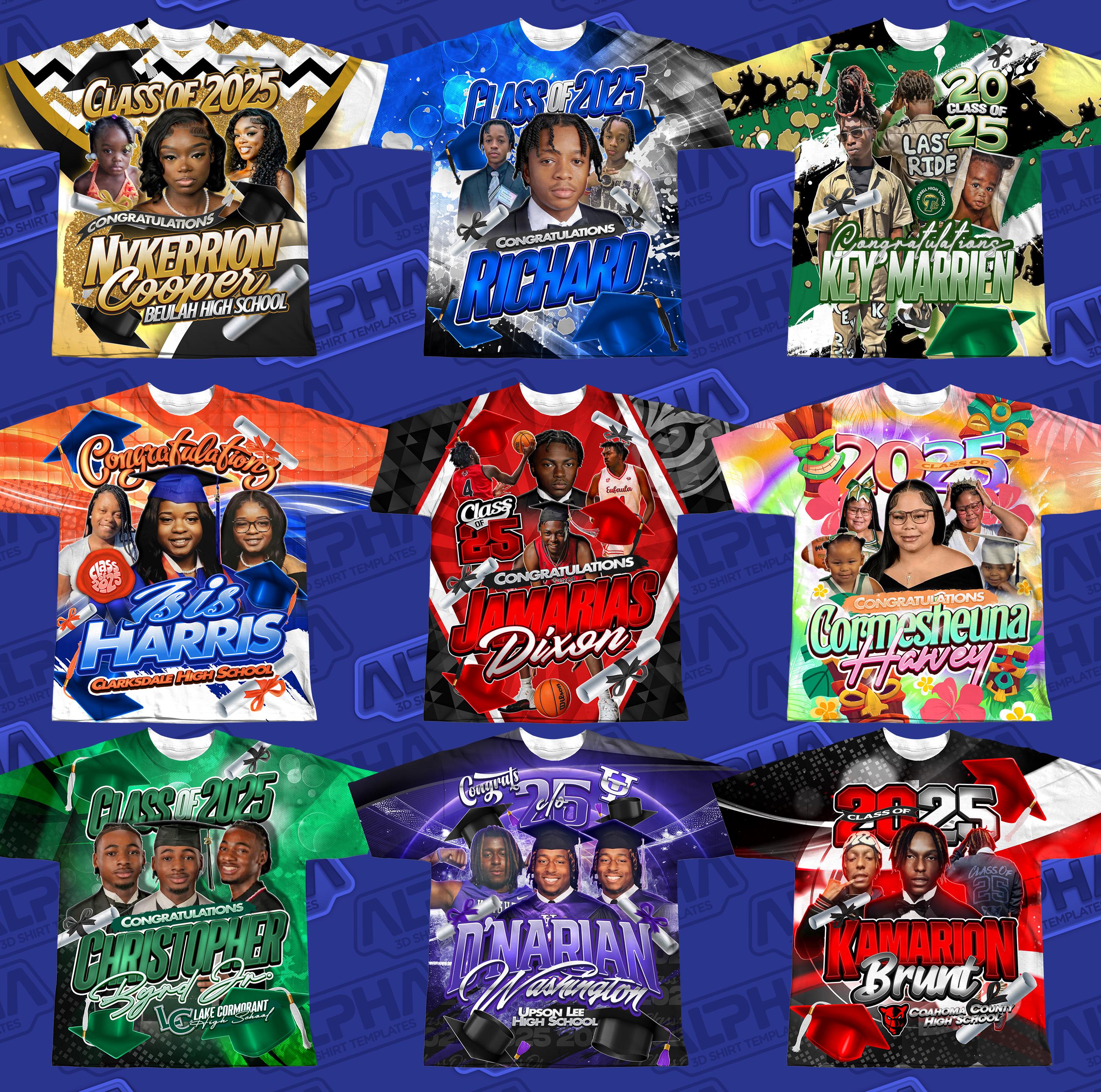 Custom Graduation Shirt Template Editable PSD for Sublimation & DTF ...