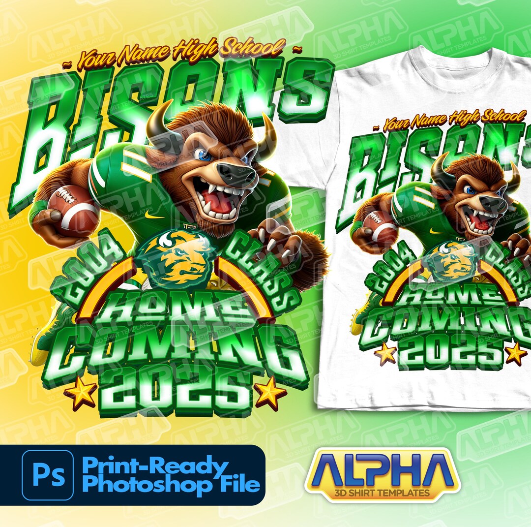 Class Reunion, Alumni Football Design Template Football Team Bisons ...