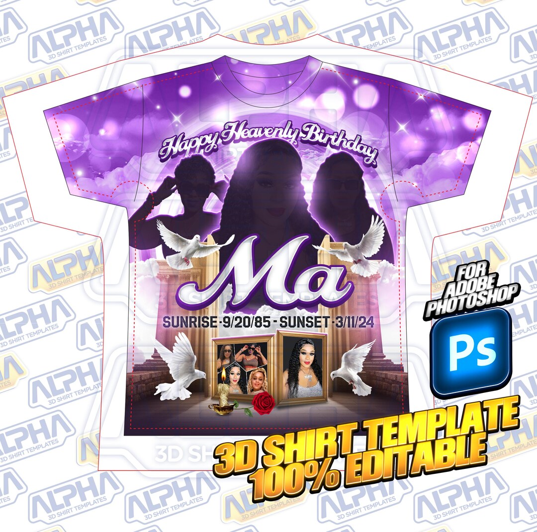 Rip Memorial Shirt Editable Photoshop Template - Etsy