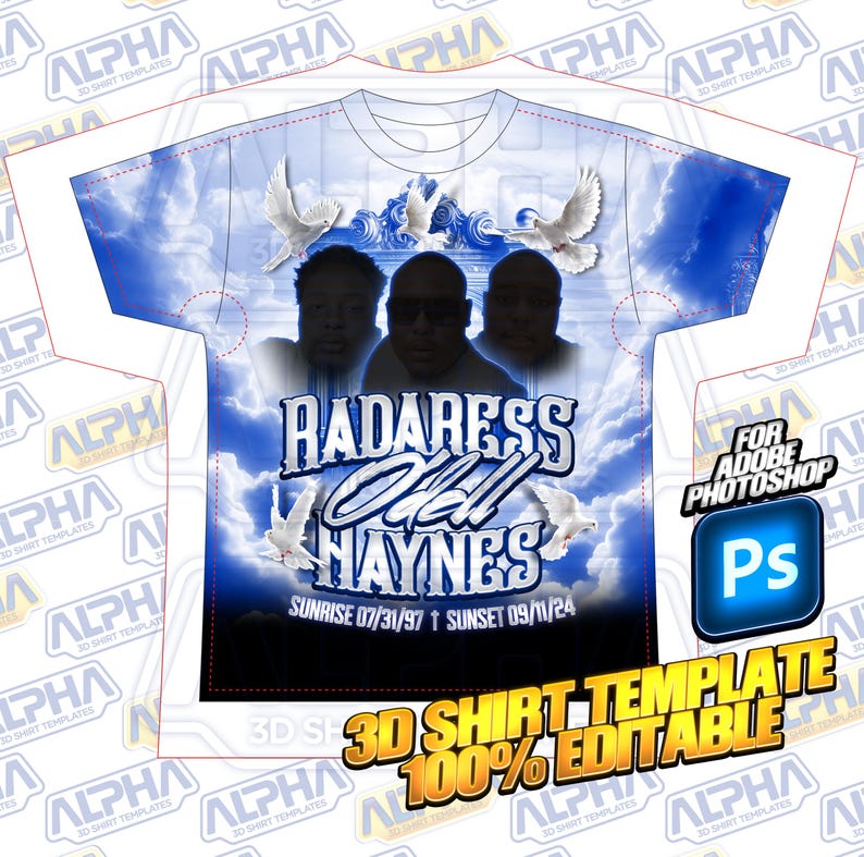 Rip Memorial Shirt Editable Photoshop Template - Etsy